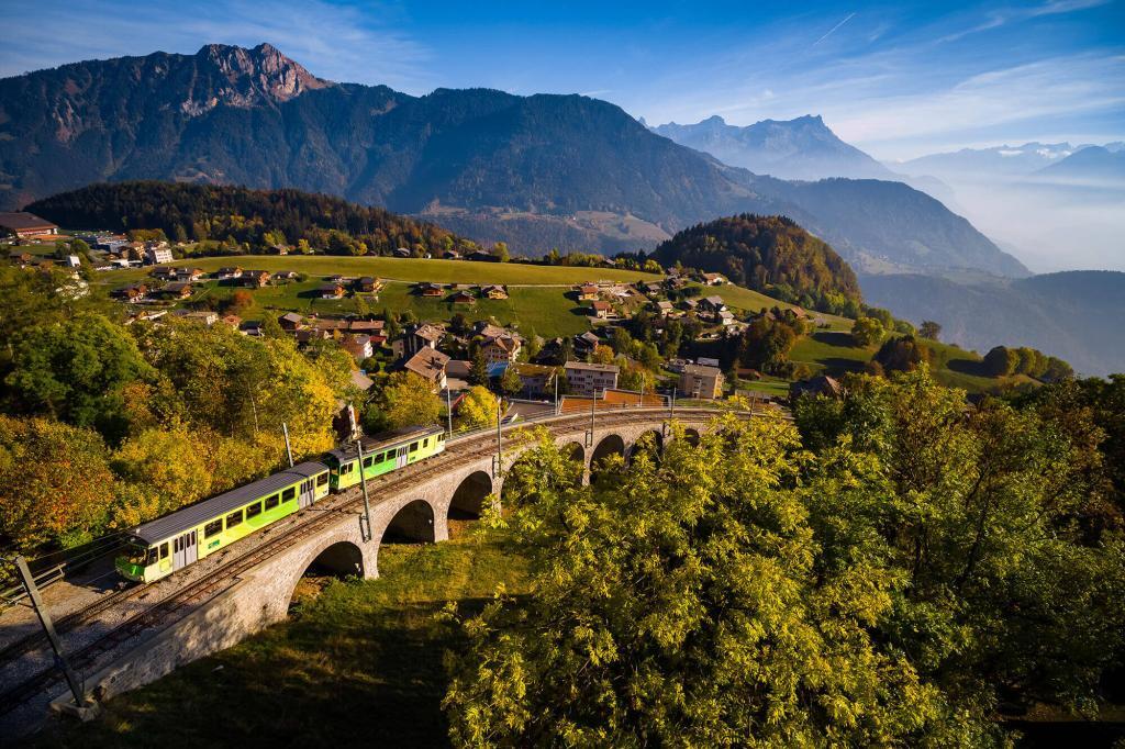 Plan de la ligne de train Aigle - Leysin